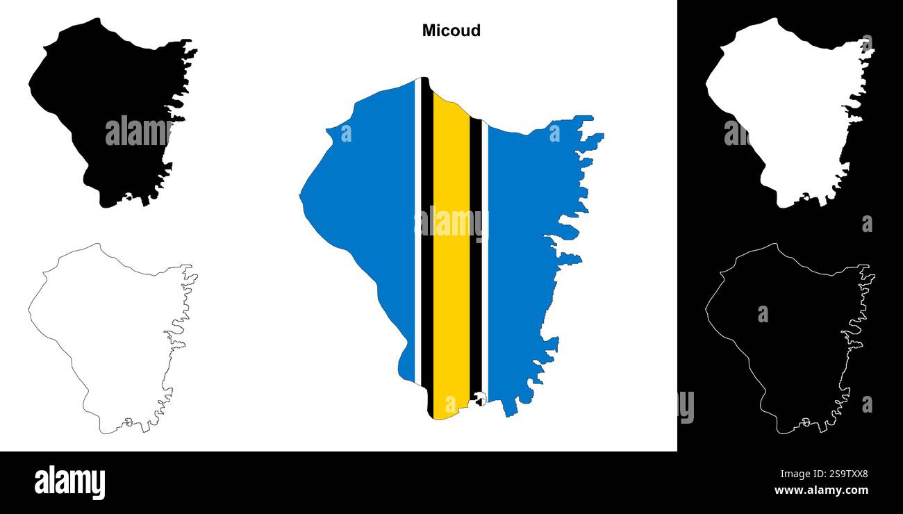 Micoud district outline map set Stock Vector Image & Art - Alamy