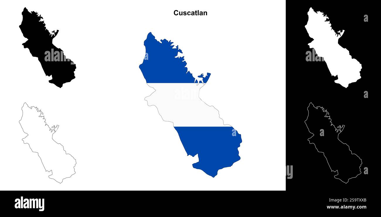 Cuscatlan department outline map set Stock Vector Image & Art - Alamy