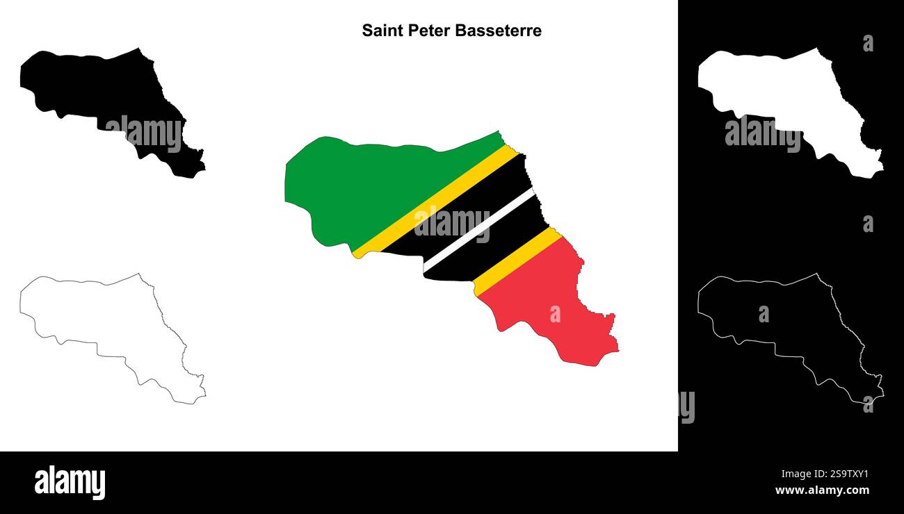 Saint Peter Basseterre parish outline map set Stock Vector Image & Art ...