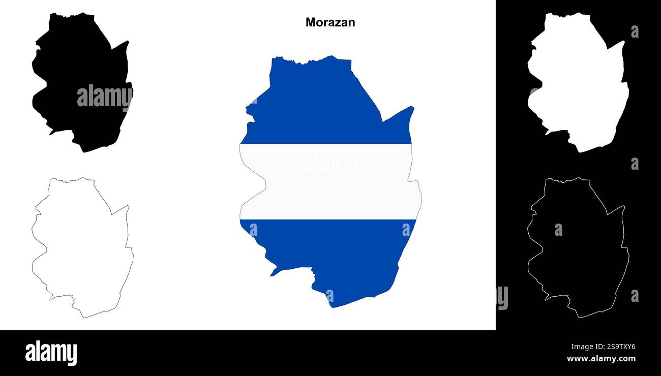 Morazan department outline map set Stock Vector Image & Art - Alamy