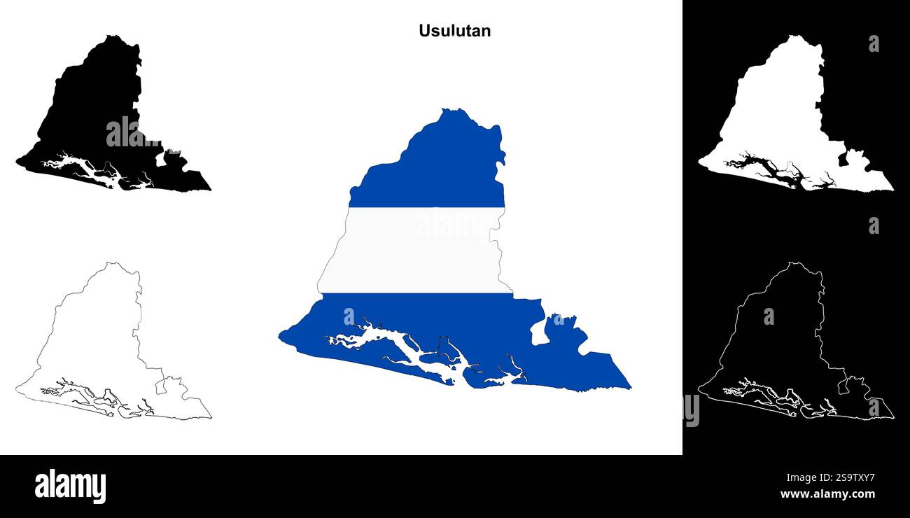 Usulutan department outline map set Stock Vector Image & Art - Alamy