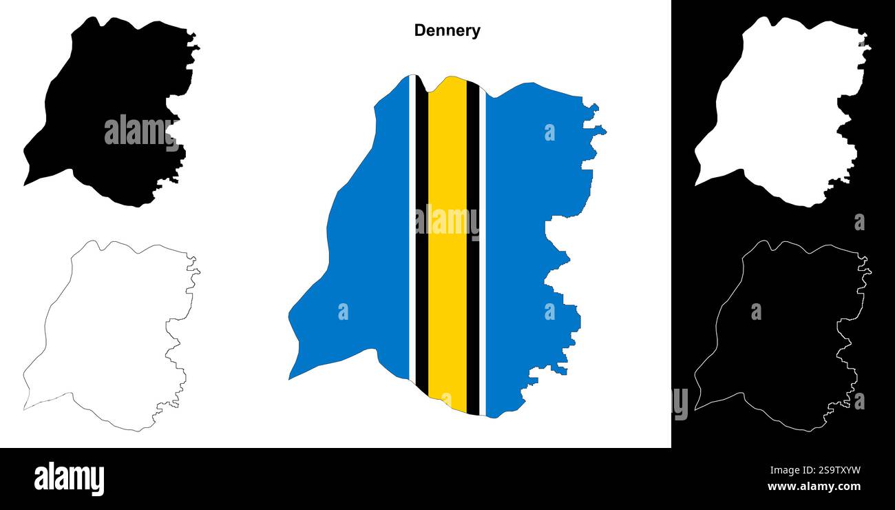 Dennery district outline map set Stock Vector Image & Art - Alamy