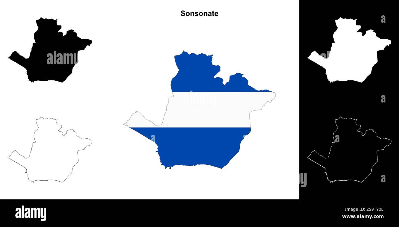 Sonsonate department outline map set Stock Vector Image & Art - Alamy