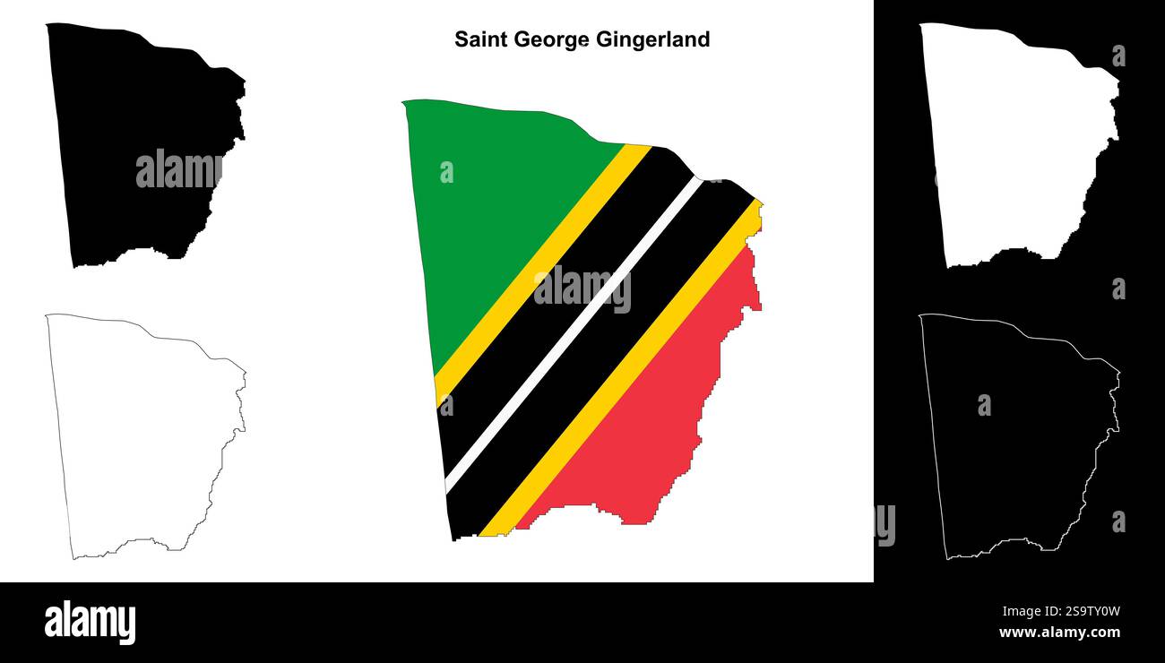 Saint George Gingerland parish outline map set Stock Vector Image & Art ...