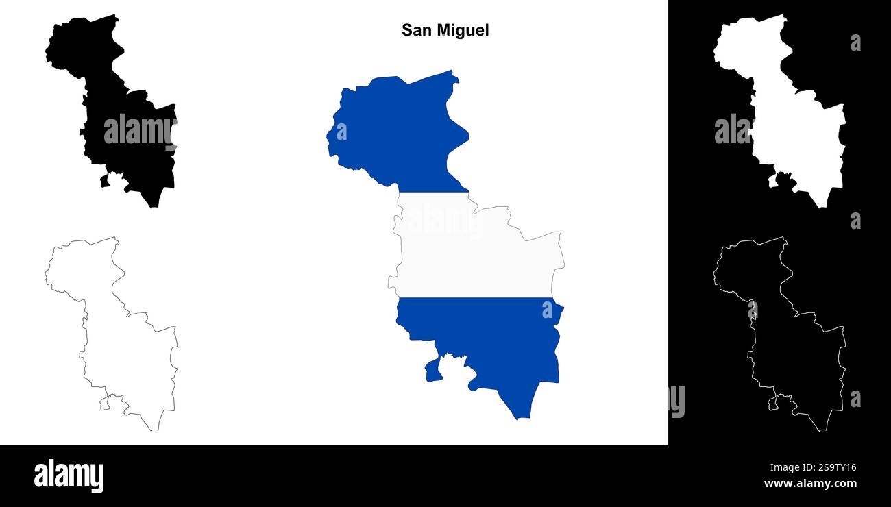 San Miguel department outline map set Stock Vector Image & Art - Alamy