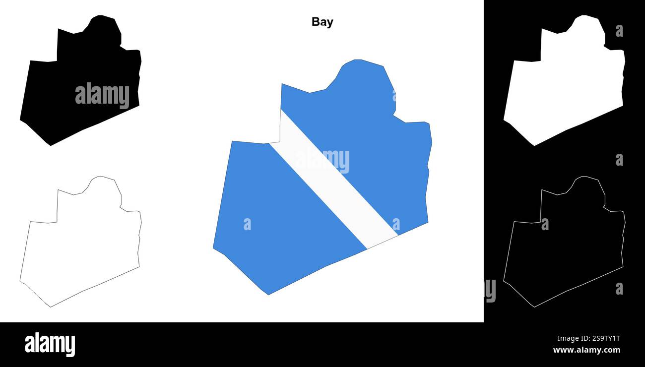 Bay region outline map set Stock Vector Image & Art - Alamy