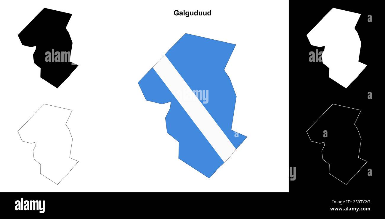 Galguduud region outline map set Stock Vector Image & Art - Alamy