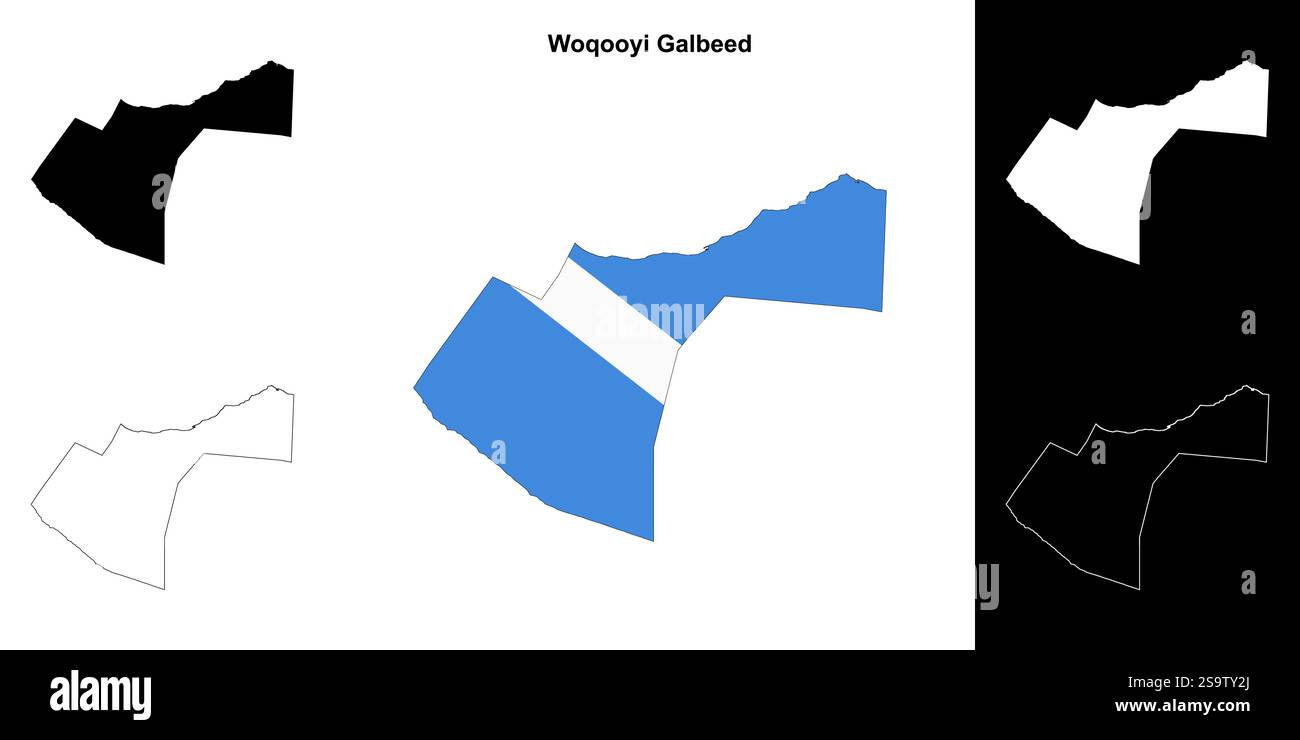 Woqooyi Galbeed region outline map set Stock Vector Image & Art - Alamy