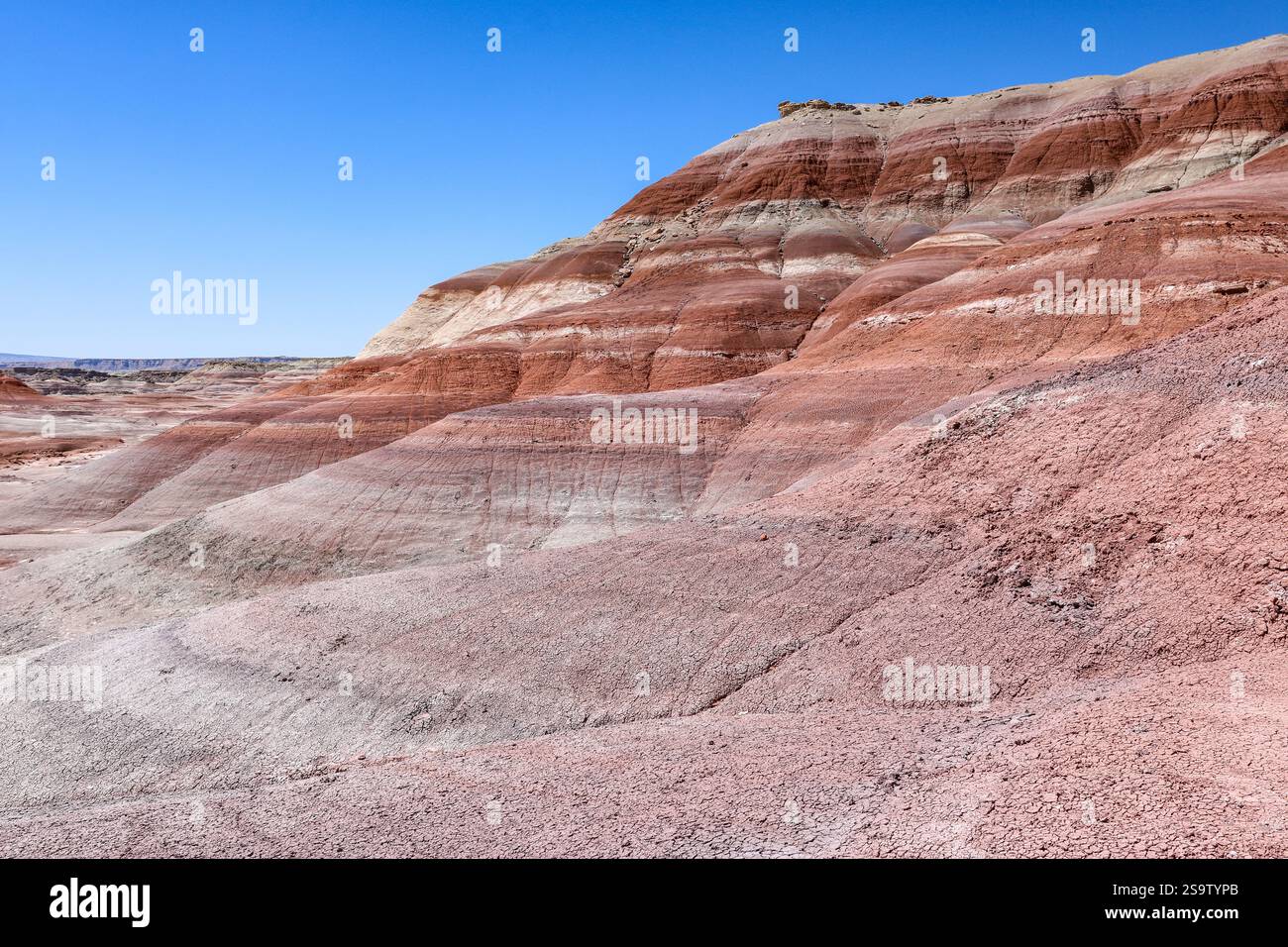Otherworldly landscape of the Bentonite Hills in the Utah desert near ...