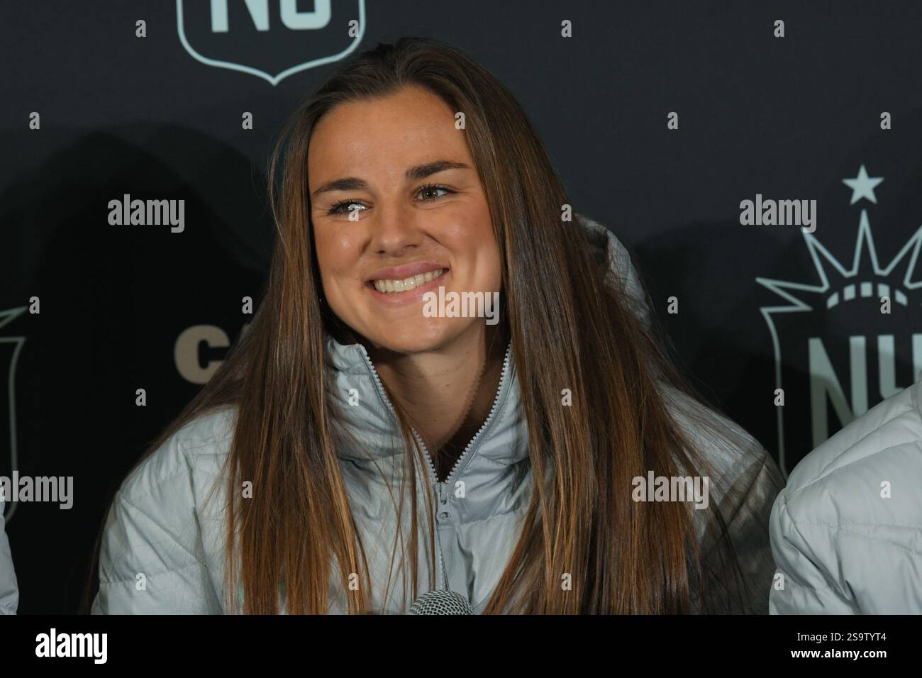 Brooklyn, USA. 27th Jan, 2025. Nealy Martin attends Gotham FC Media Day ...