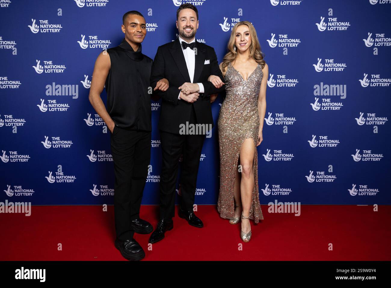 EDITORIAL USE ONLY Layton Williams, Jason Manford and Lauren Drew ...