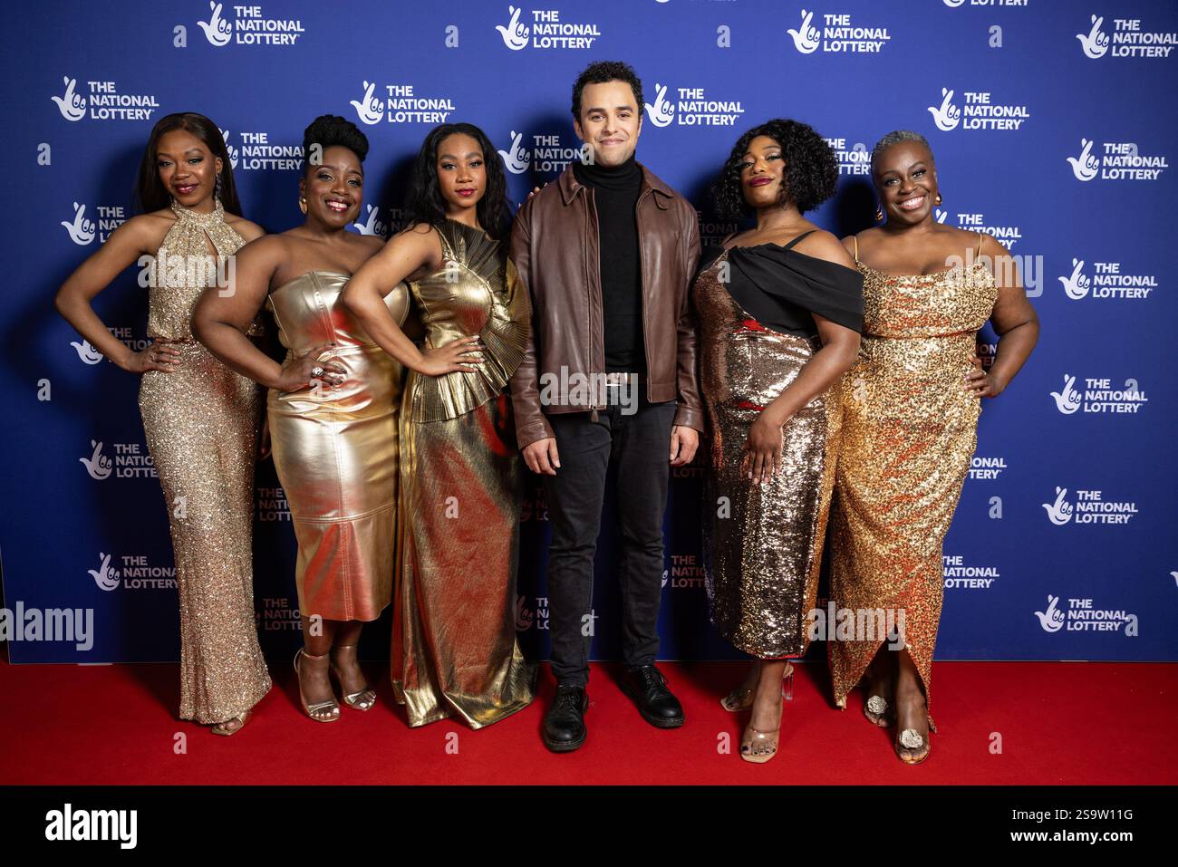 EDITORIAL USE ONLY Luke Brady and the cast of Hercules attend the ...