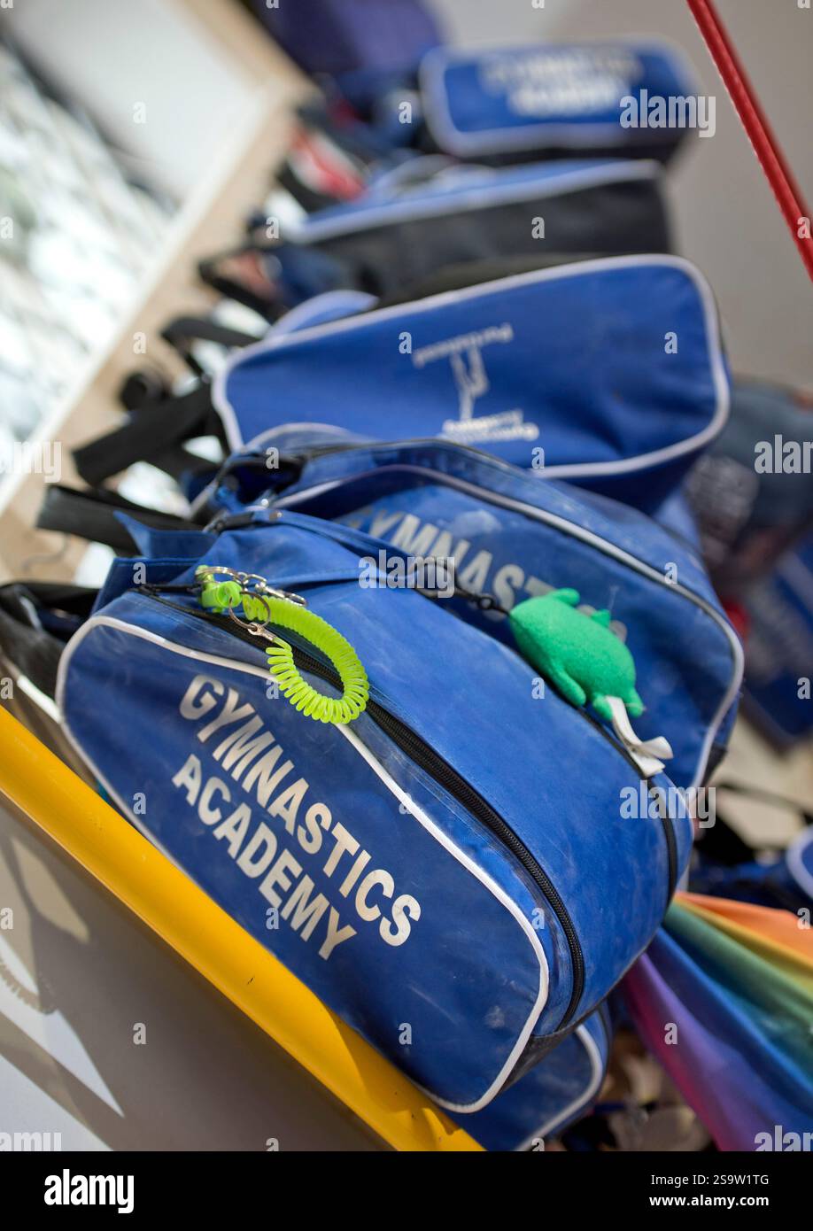 Gymnastics academy kitbags Stock Photo - Alamy