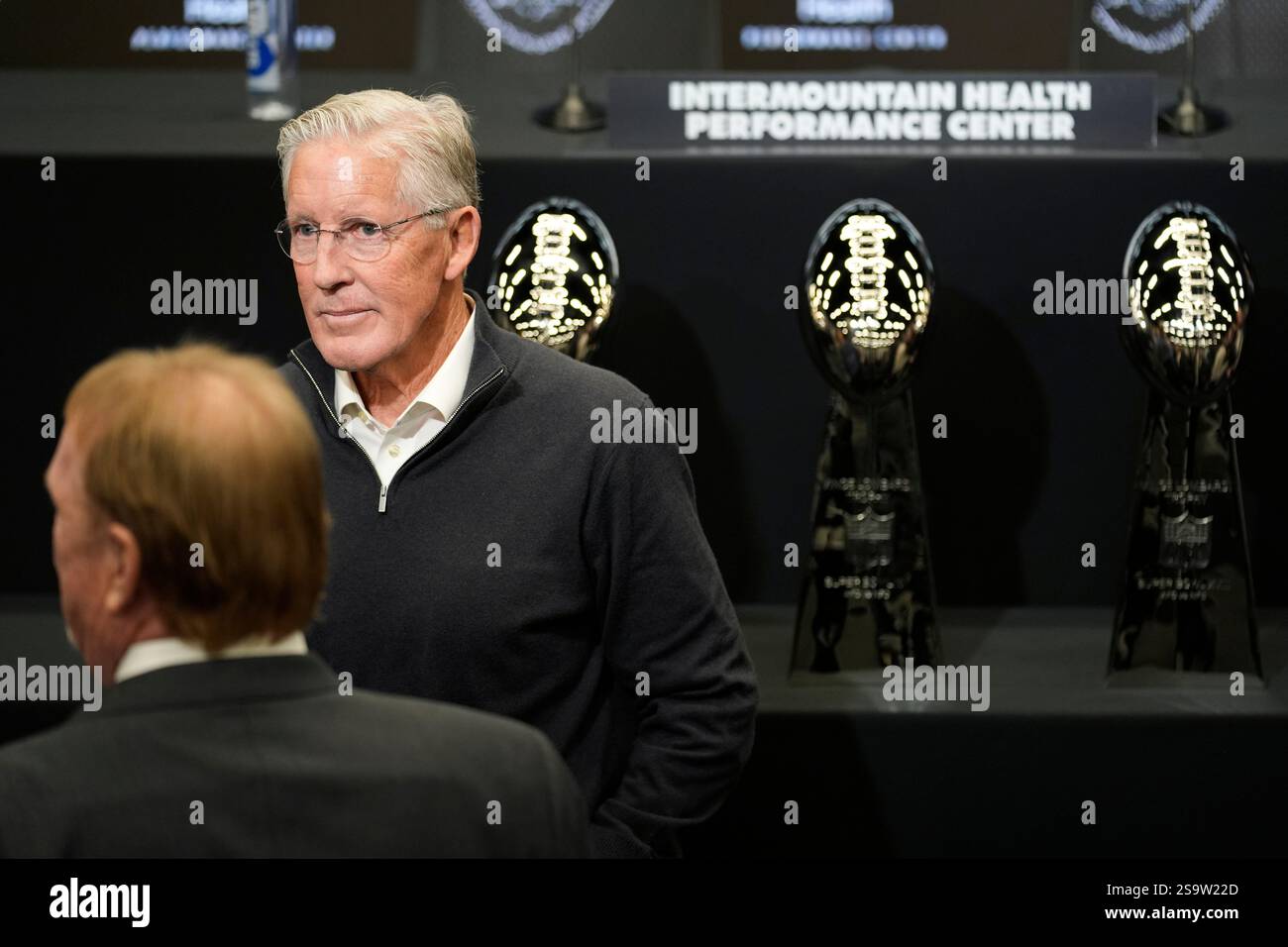 Las Vegas Raiders head coach Pete Carroll attends a news conference ...