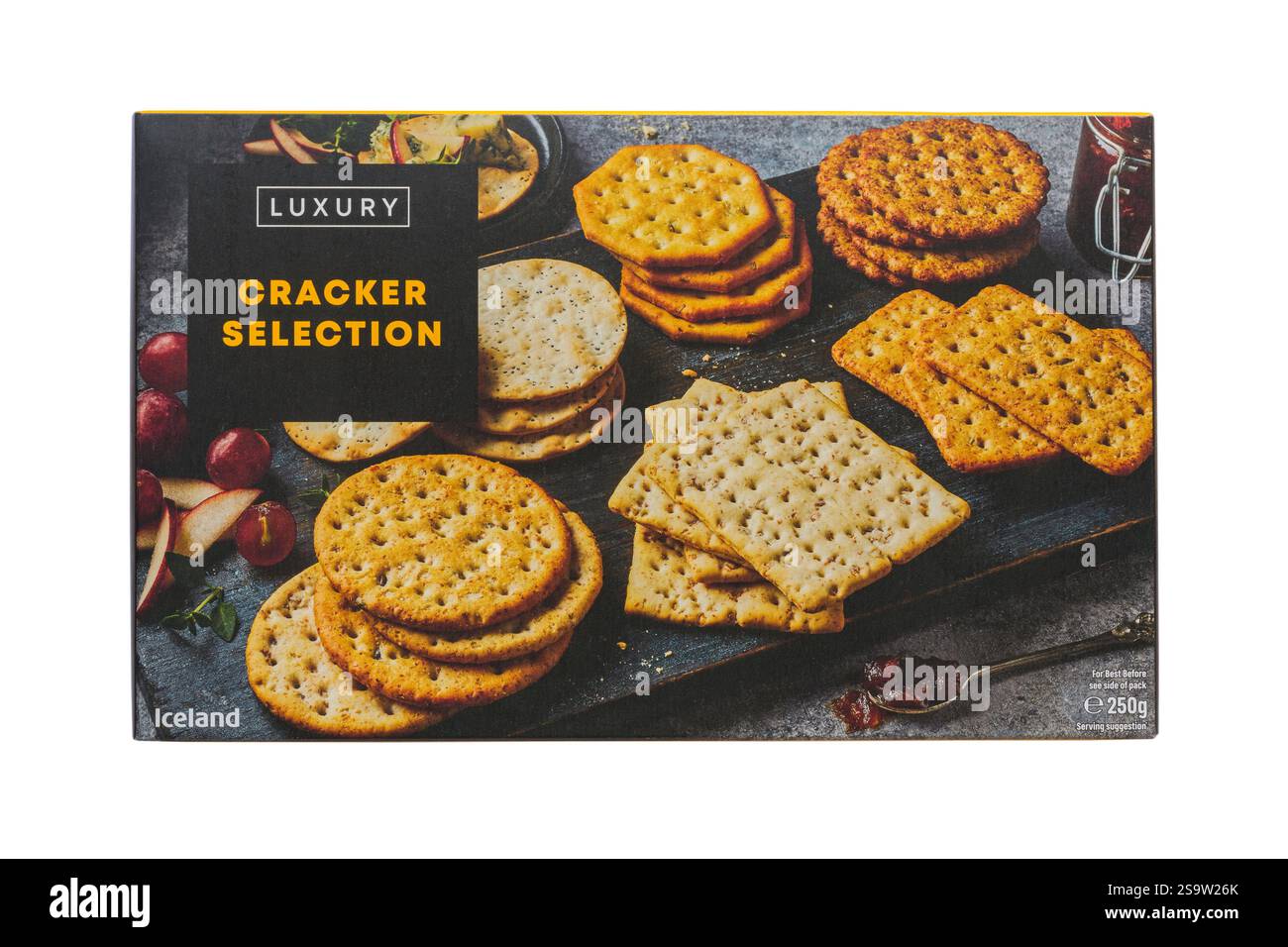 Luxury Cracker Selection from Iceland isolated on white background ...