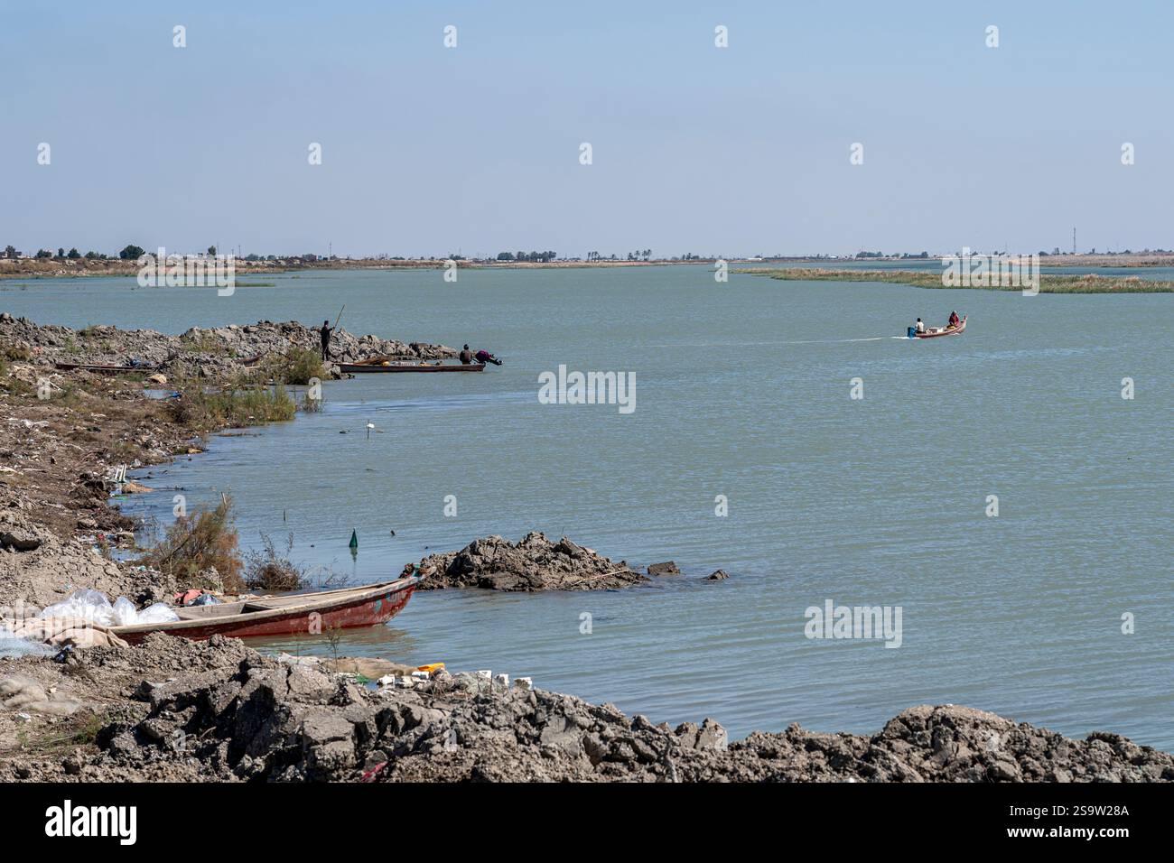 Mesopotamian Marshes, habitat of Marsh Arabs aka Madans near Basra Iraq ...