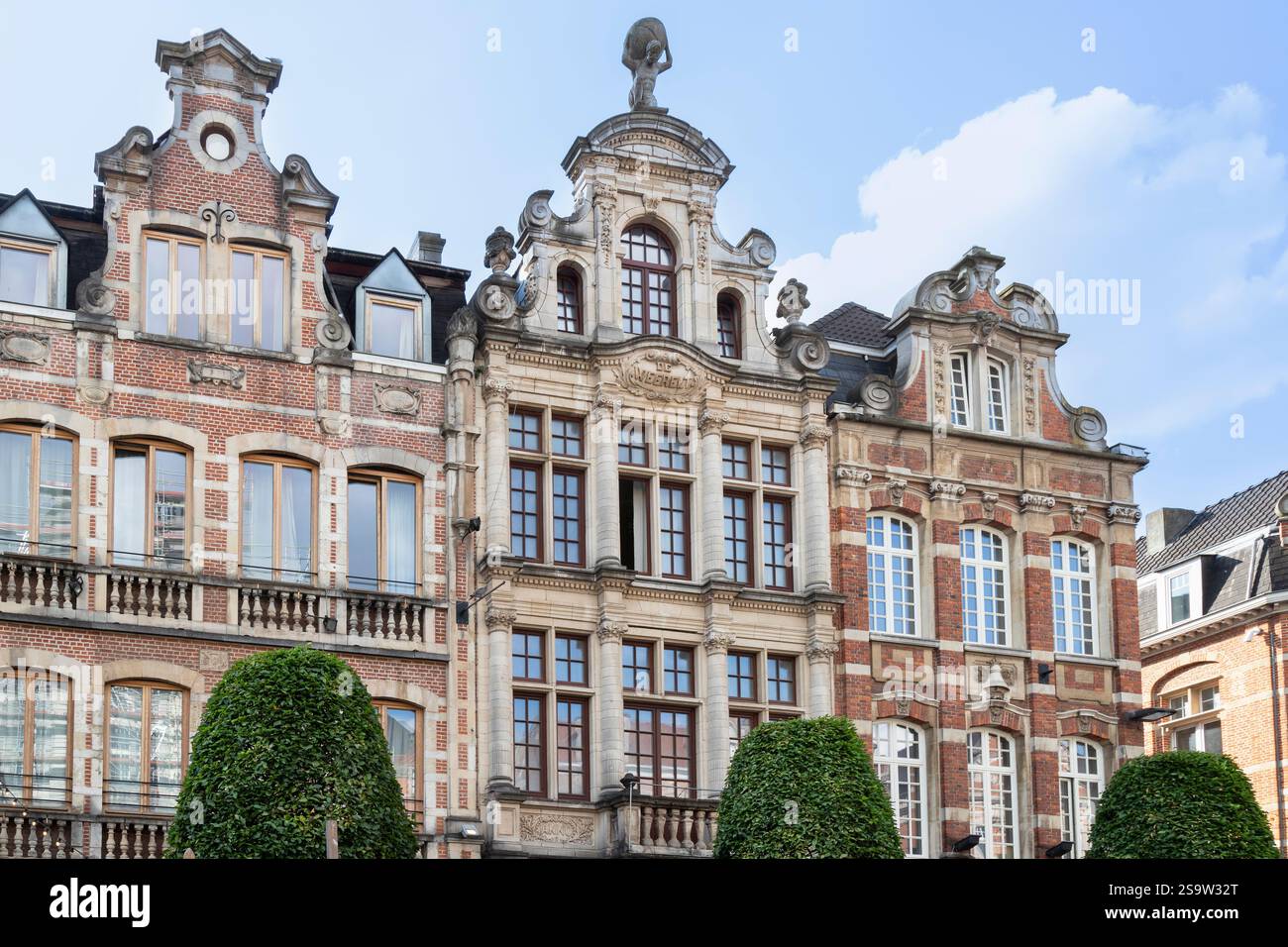 Facades of historic buildings in the center of the Old Market of the ...