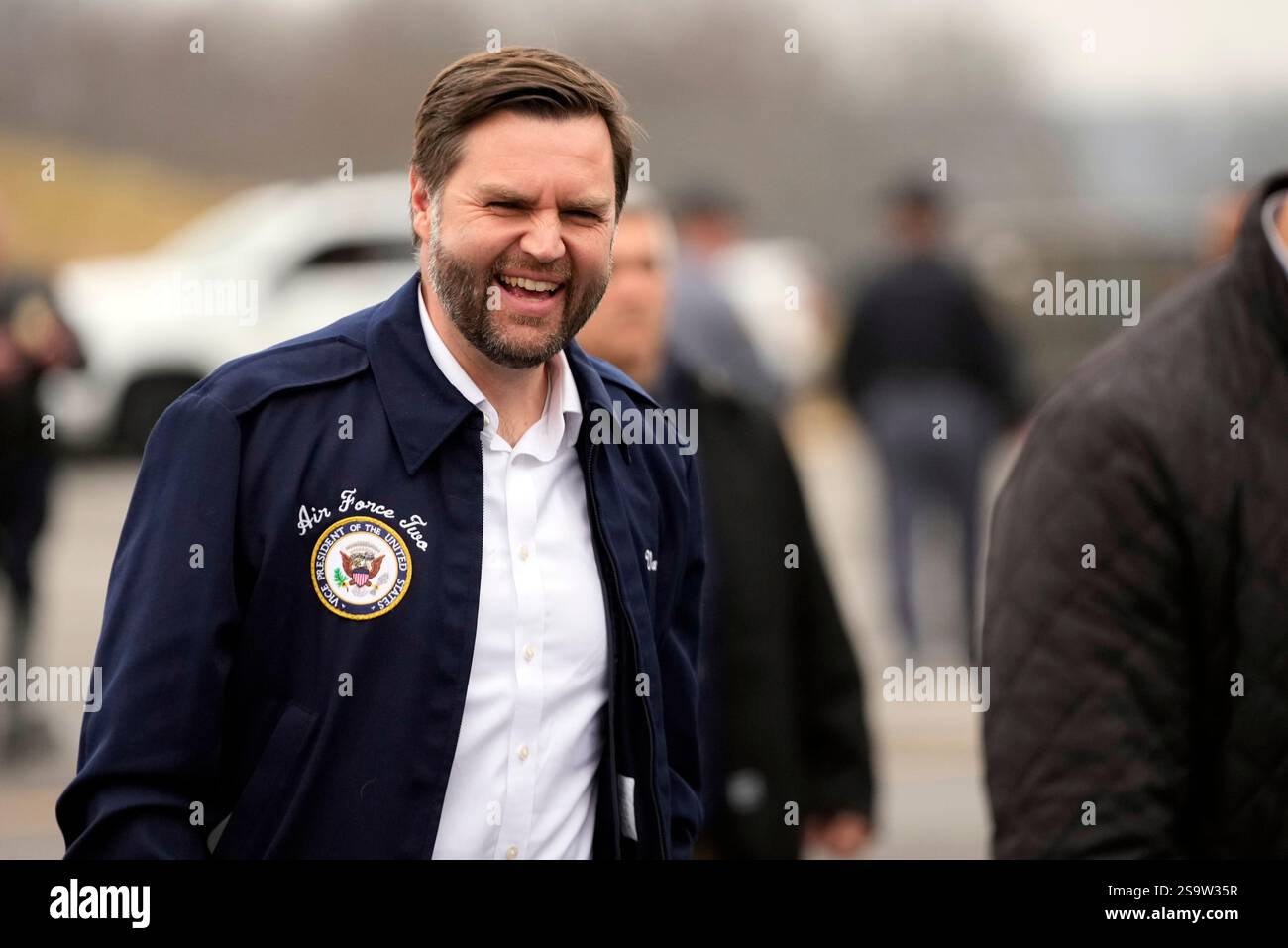 Vice President JD Vance arrives to board Air Force Two to depart from ...
