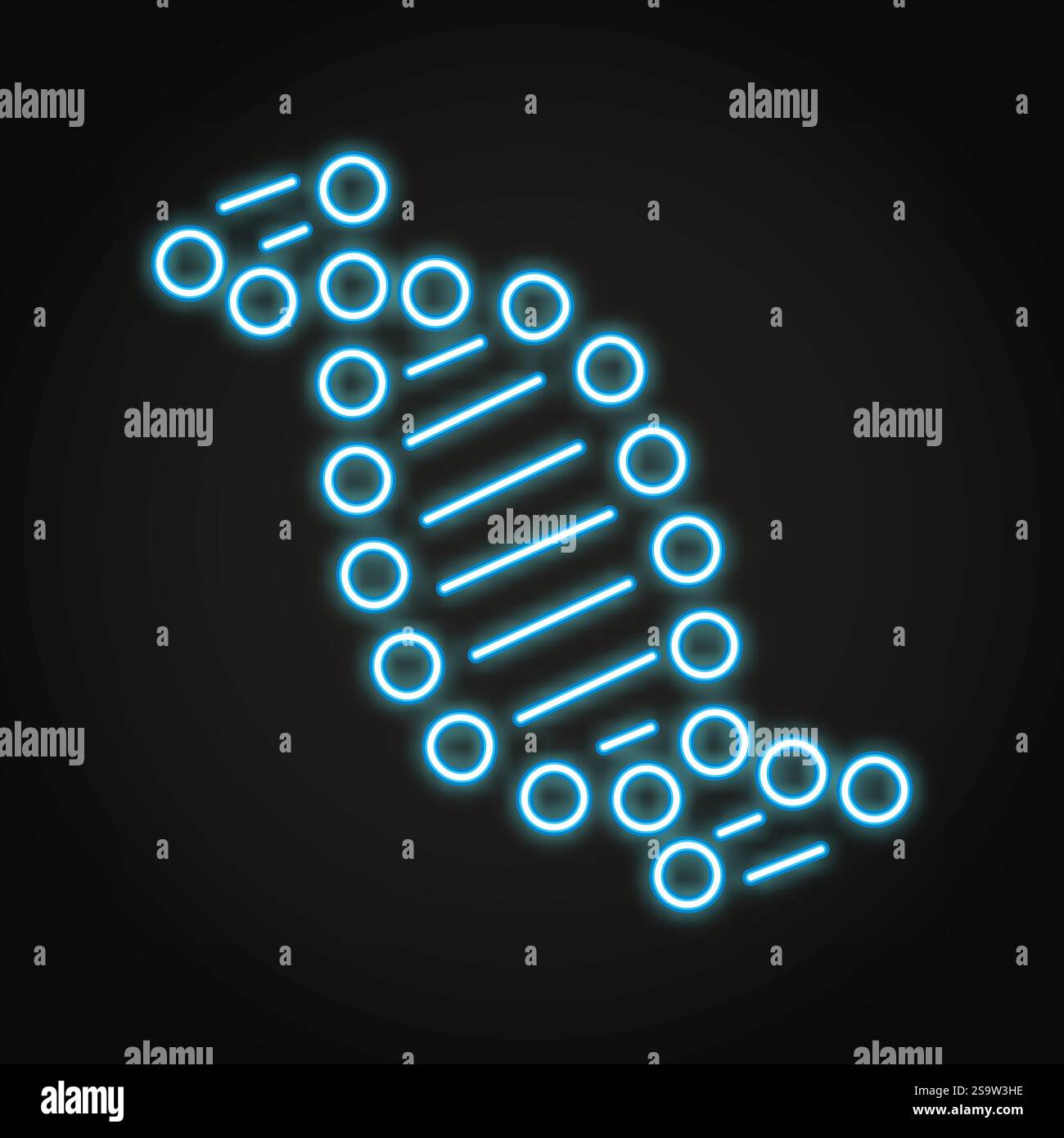 DNA molecule structure neon icon. Deoxyribonucleic acid double helix ...