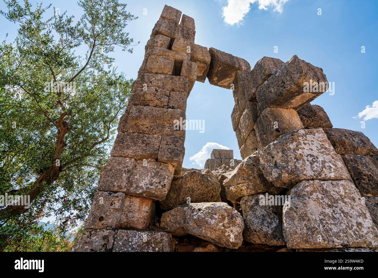 Close-up of the walls of ancient Messene, Greece, showcasing large ...
