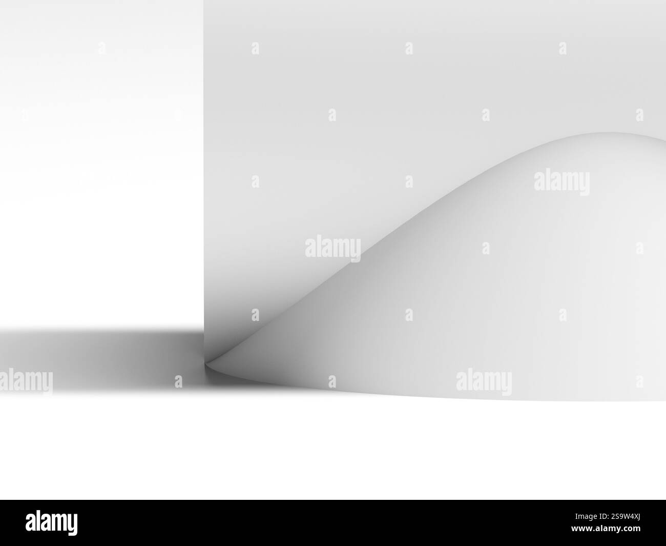 Abstract white minimal installation, background with smooth shapes and soft shadows, 3d ...