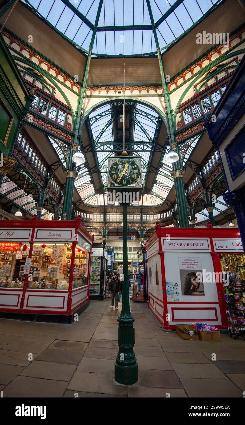 Interior of Leeds City Markets Stock Photo - Alamy