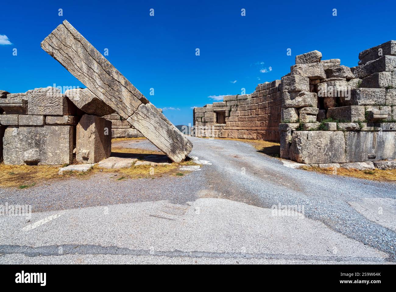 The historic Arcadian Gate in ancient Messene, Greece, showcasing ...