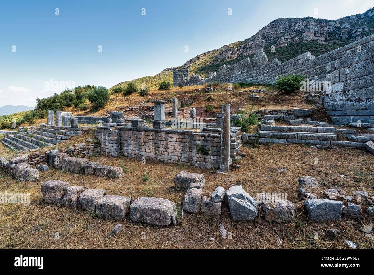 Ancient Arcadian Gate ruins near Messene, Greece, featuring stone walls ...