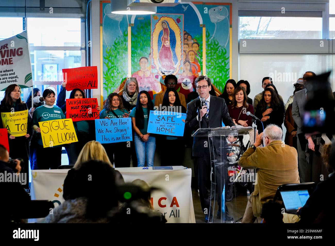 Washington Gov. Bob Ferguson speaks before signing an executive order ...