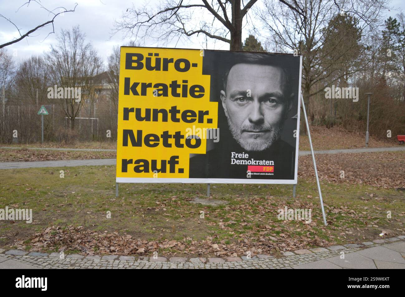 Berlin, Germany - January 25, 2025 - Election posters on Osdorfer ...