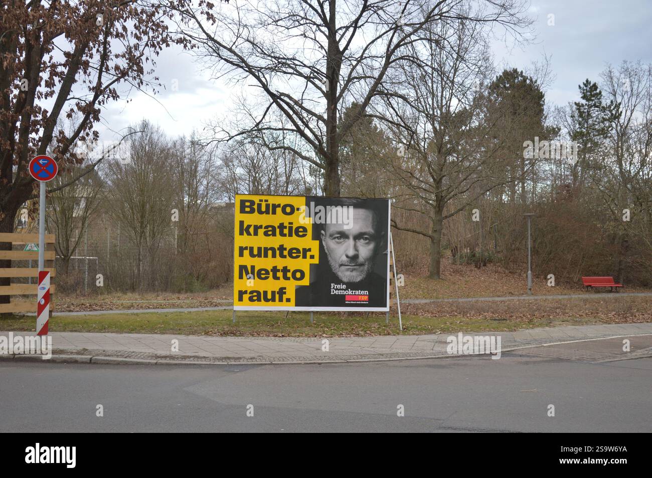 Berlin, Germany - January 25, 2025 - Election posters on Osdorfer ...