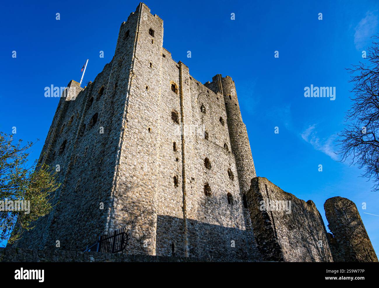 Rochester Castle Tower west side Stock Photo - Alamy