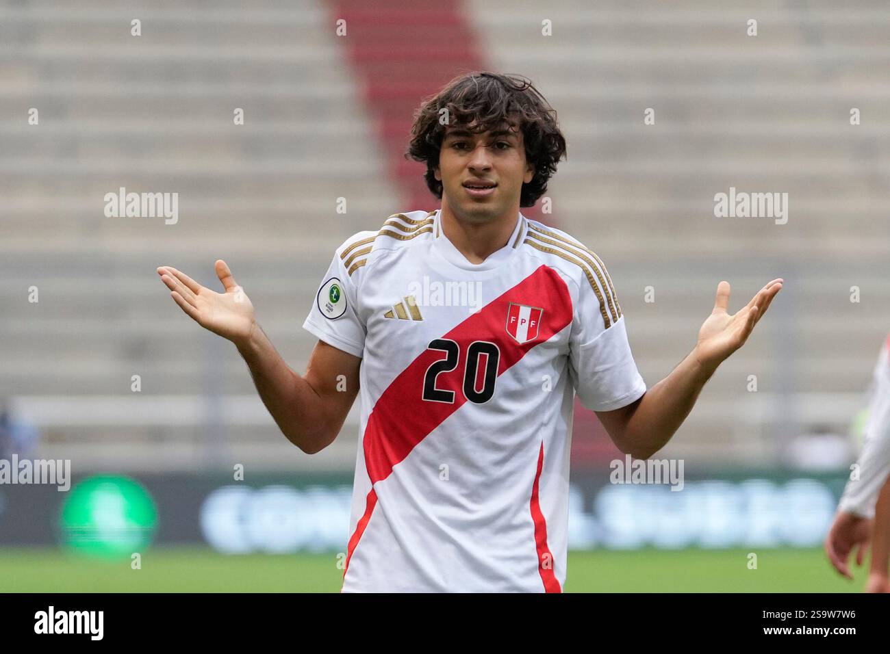 Peru's Bassco Soyer celebrates after scoring his side's first goal ...