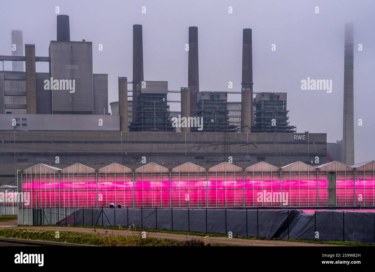 Lignite power station Neurath, operated by RWE in the Rhenish lignite ...