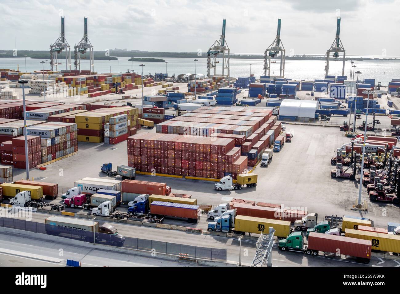 Miami shipping port aerial hi-res stock photography and images - Alamy