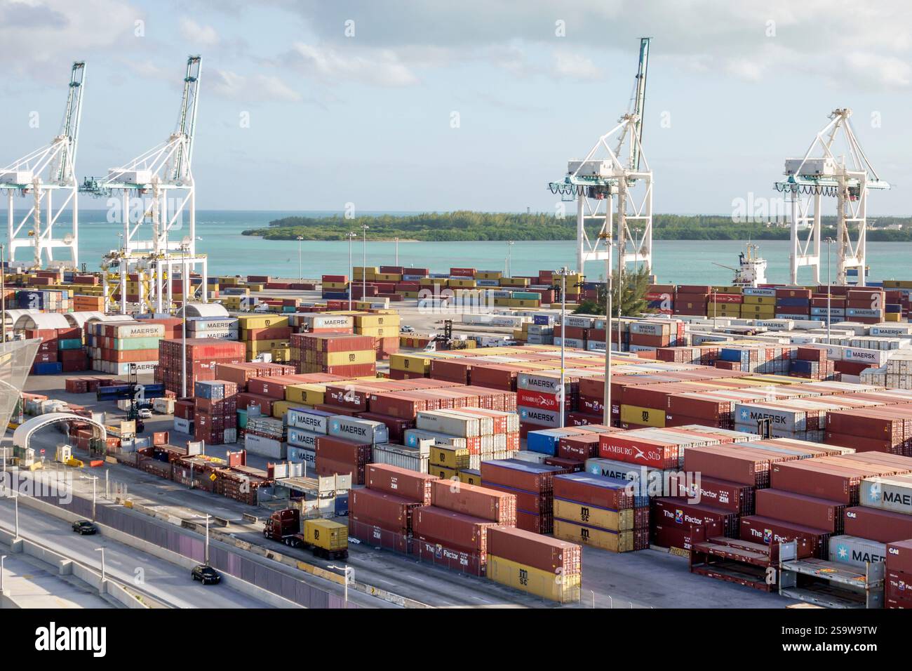 Miami Florida,Dodge Island,Port of Miami,Biscayne Bay,shipping ...
