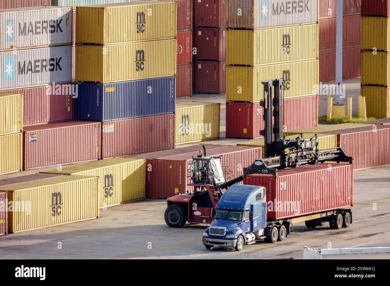 Miami Florida,Dodge Island,Port of Miami,Taylor Reach Stacker Container ...