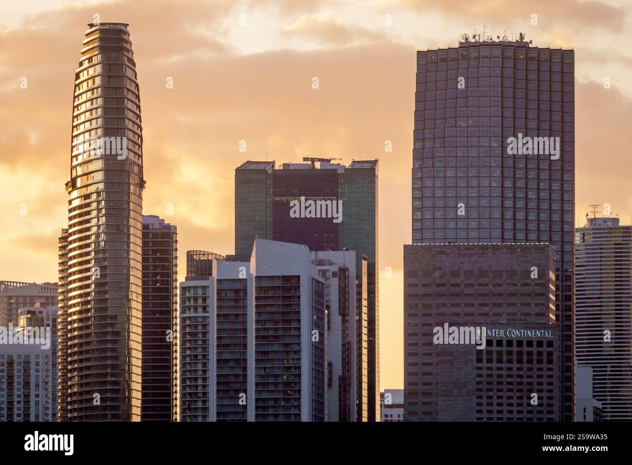 Miami Florida,high rise skyscrapers buildings downtown skyline,Panorama ...
