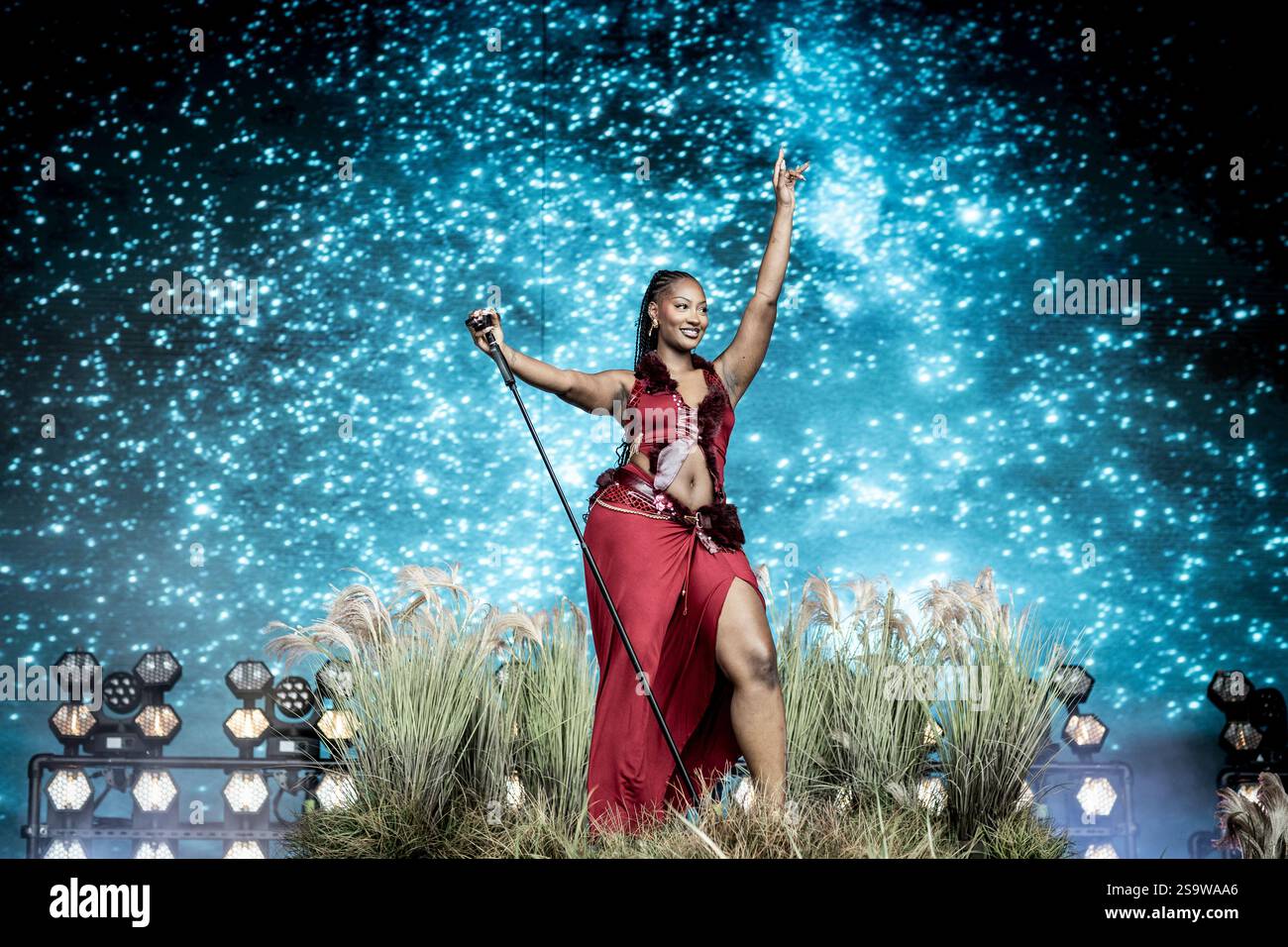 Tems live in concert @ Roskilde Festival, Denmark Stock Photo - Alamy