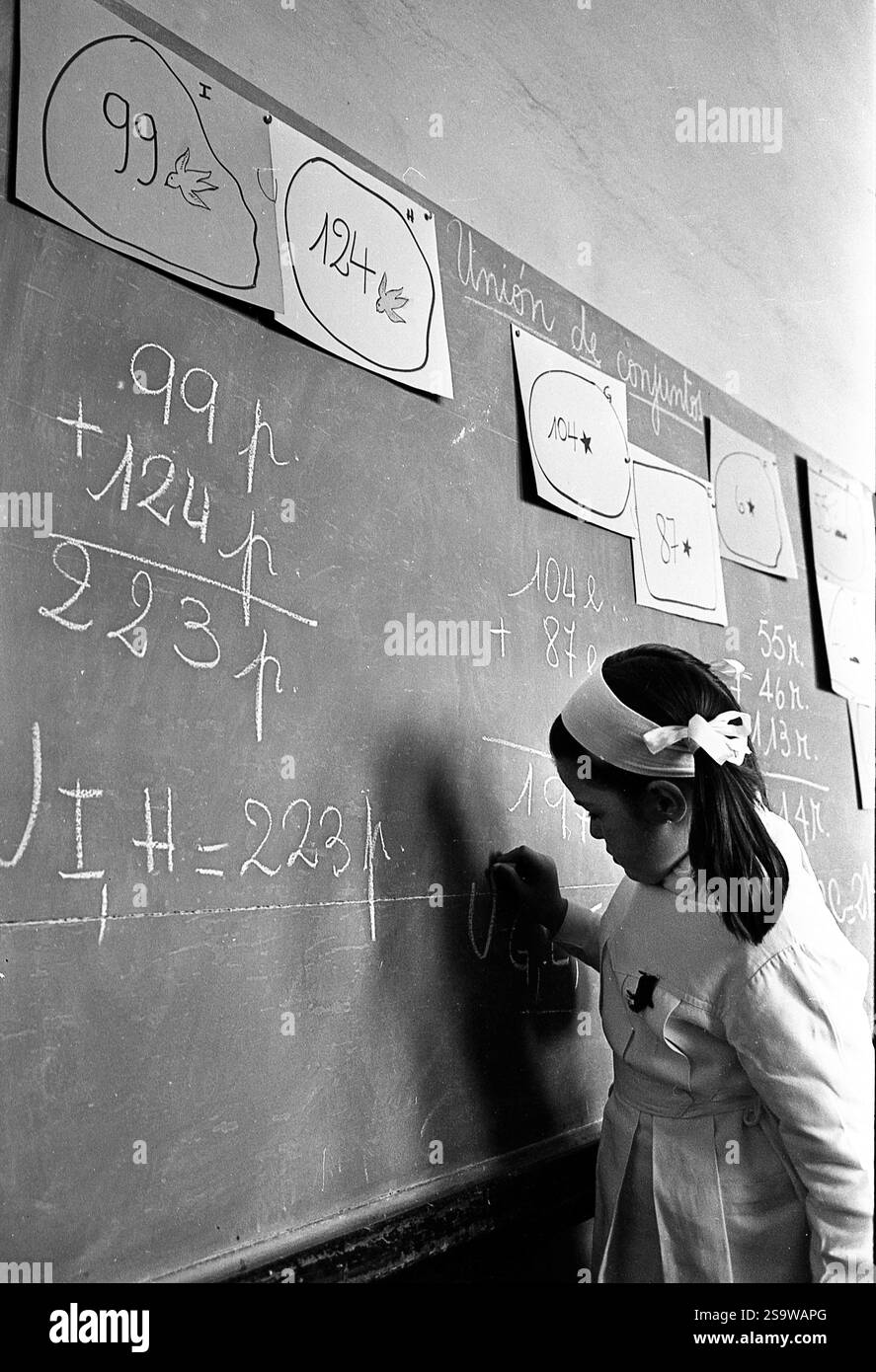Math class for children in an Argentine school, Buenos Aires, April 16 ...