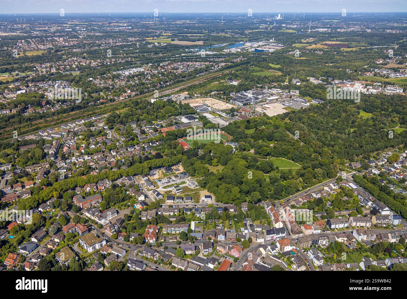 Aerial view, construction area with new building Am Stadtgarten corner ...