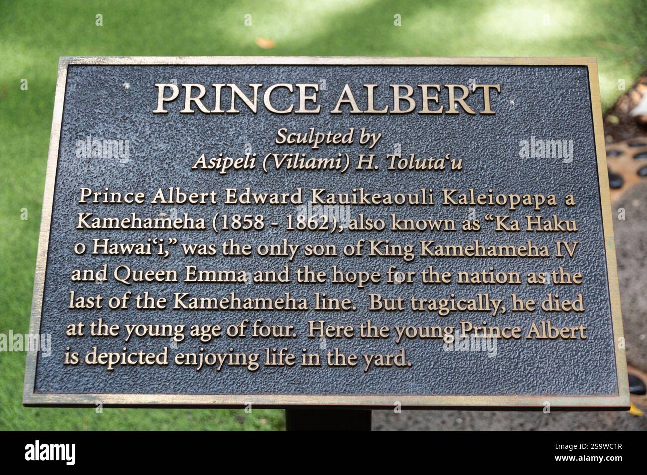 Honolulu, Hawaii, USA - February 22, 2024 - Information plaque for ...