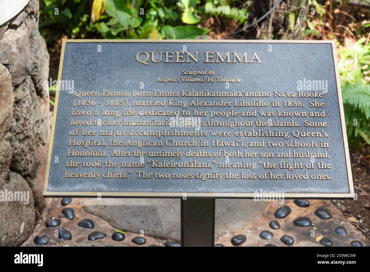 Honolulu, Hawaii, USA - February 22, 2024 - Information plaque about ...