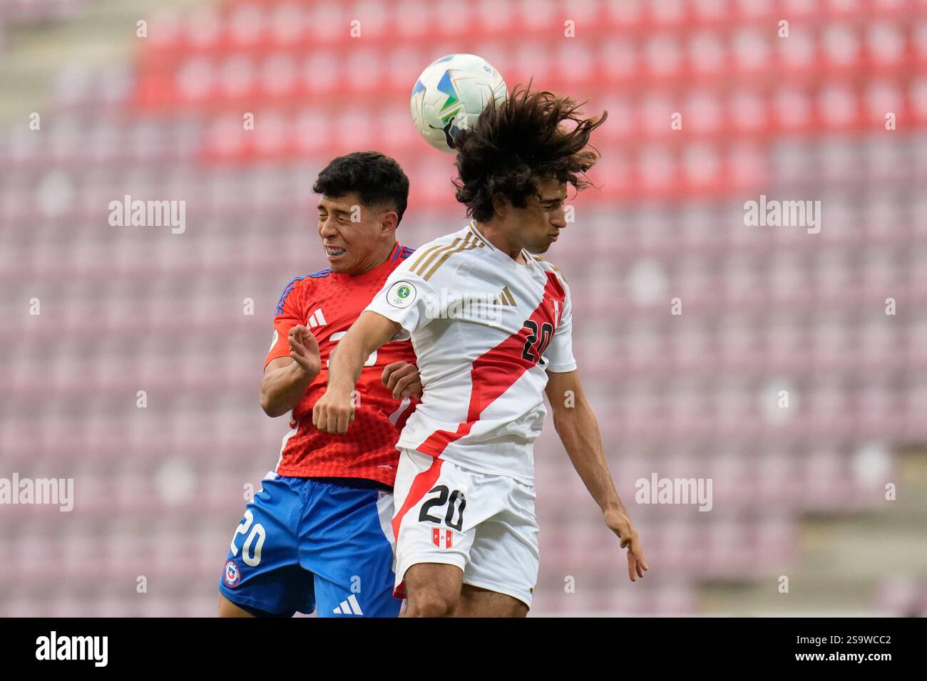 Chile's Felipe Faundez, left, and Peru's Bassco Soyer, right, compete ...