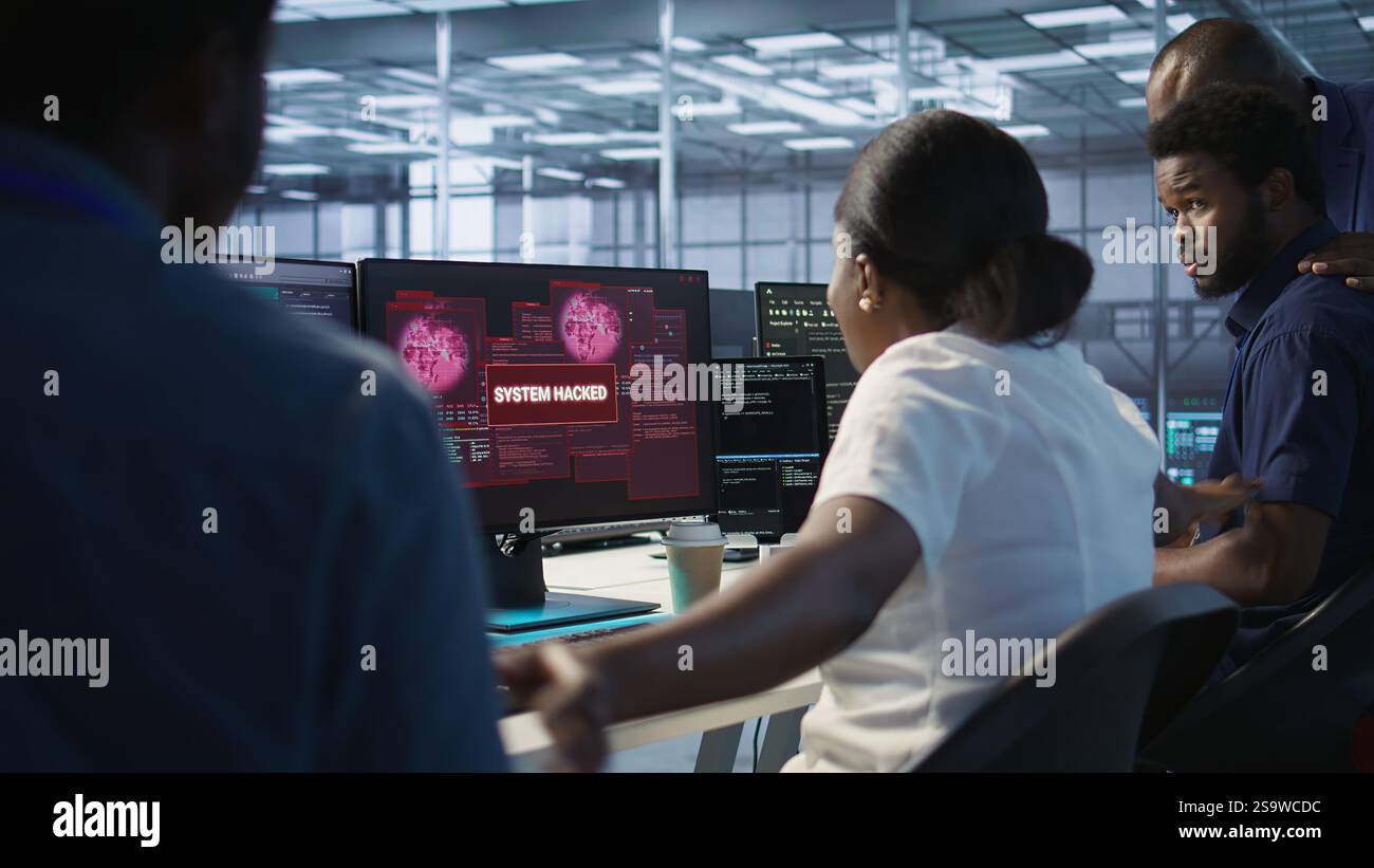 Woman requesting help from cybersecurity team after seeing security ...