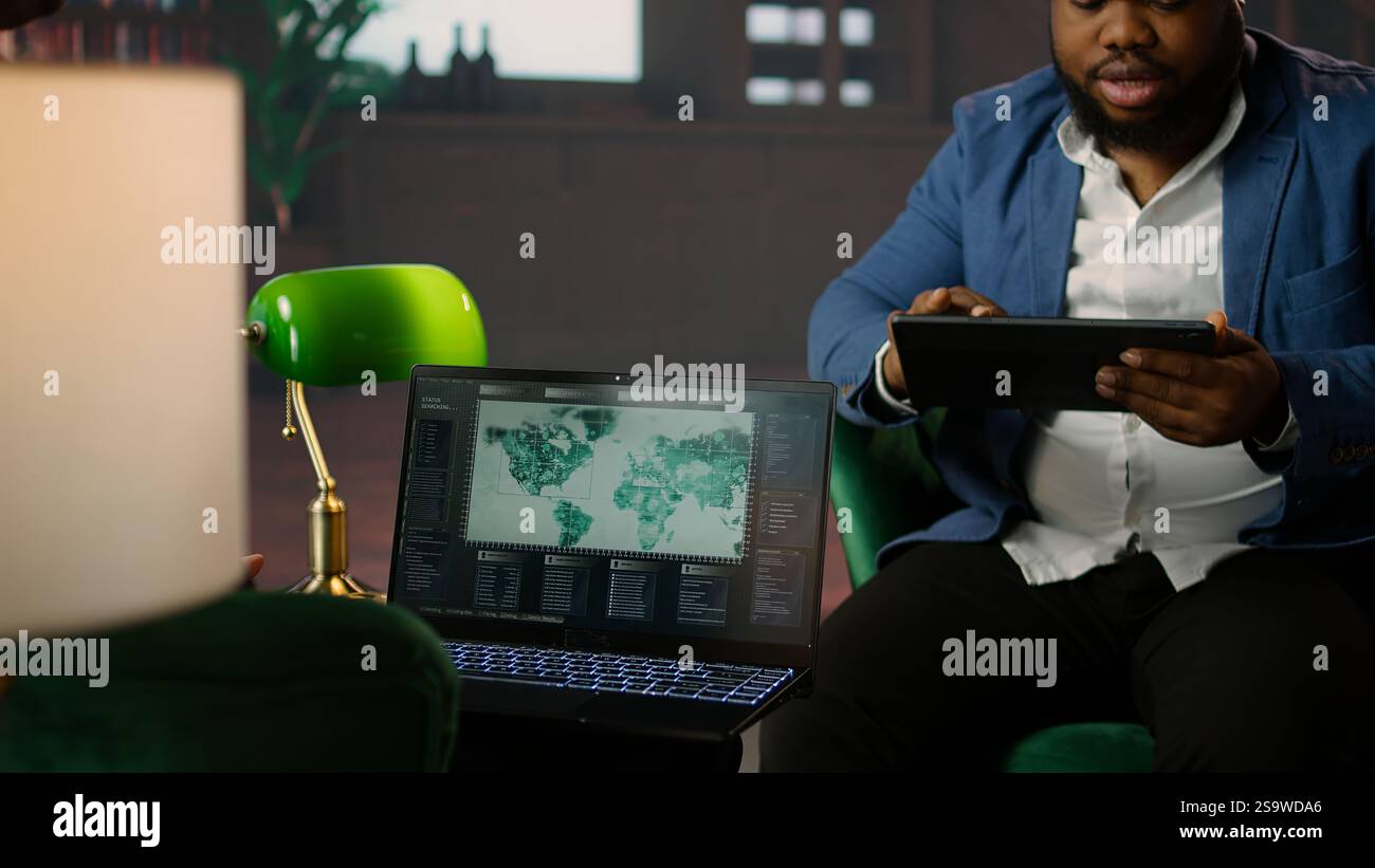 Team of government spies meeting at the CIA headquarters to monitor ...