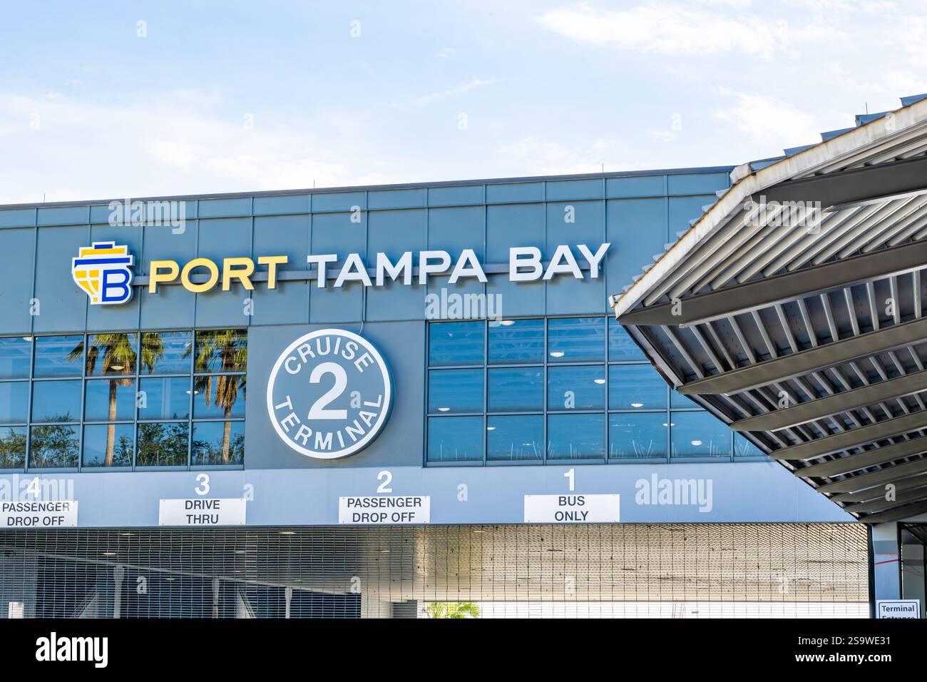 Port of Tampa Bay FL / Port Tampa Bay cruise Terminal in Florida Stock ...