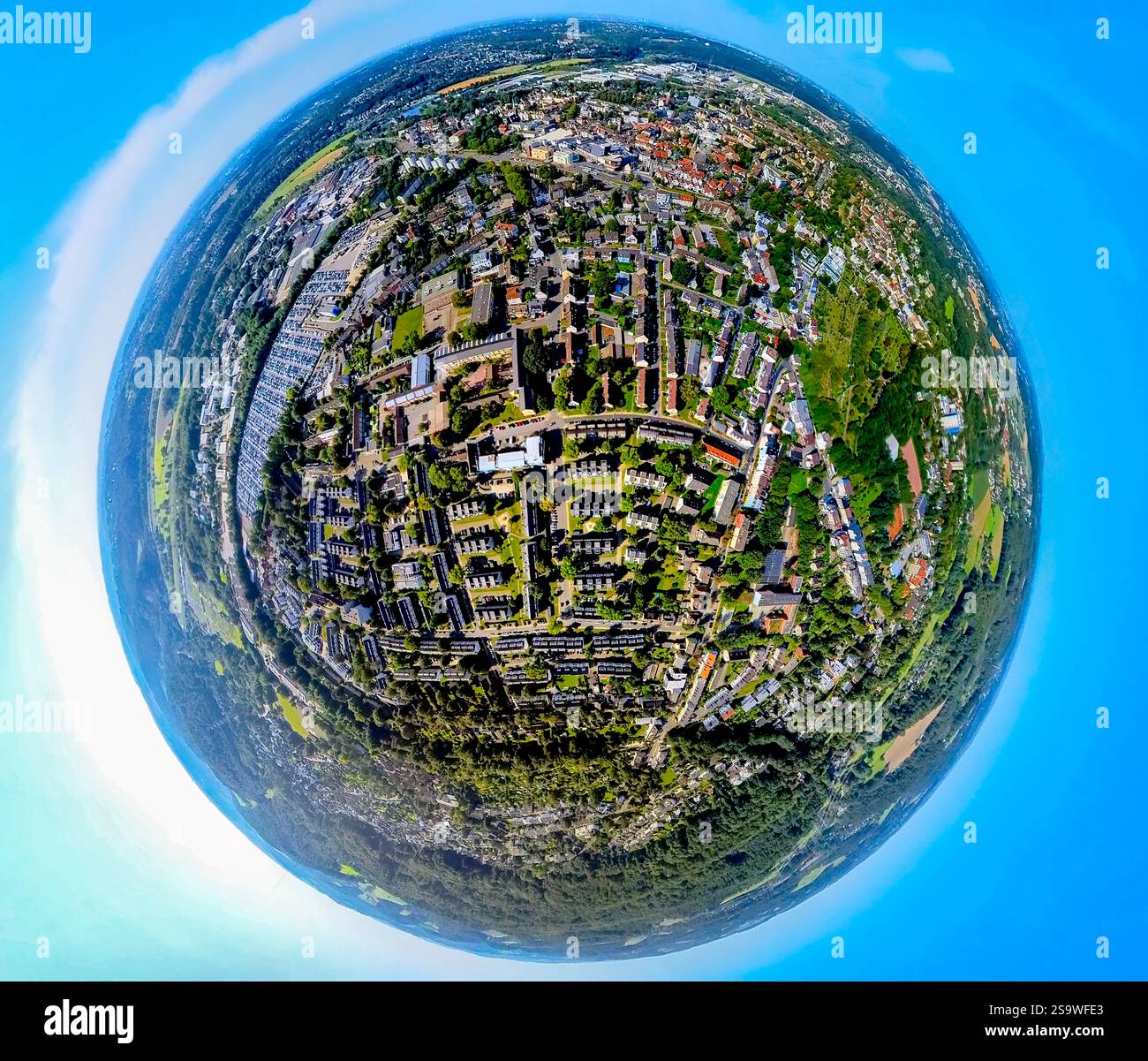 Aerial view, Hattingen-Süd with the Uhlandstraße residential area ...