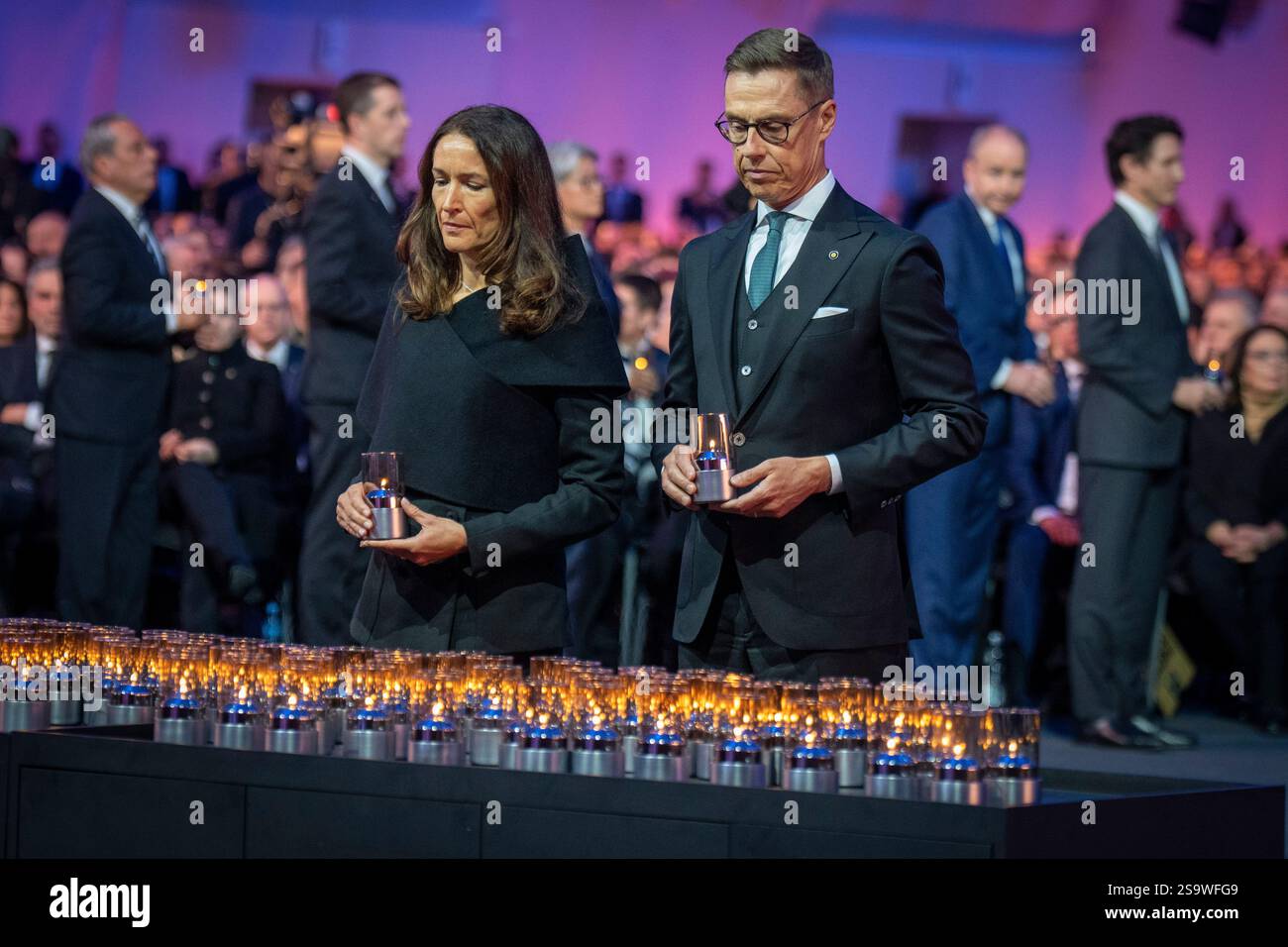 Auschwitz, Poland 20250127. Finnish President Alexander Stubb and his ...