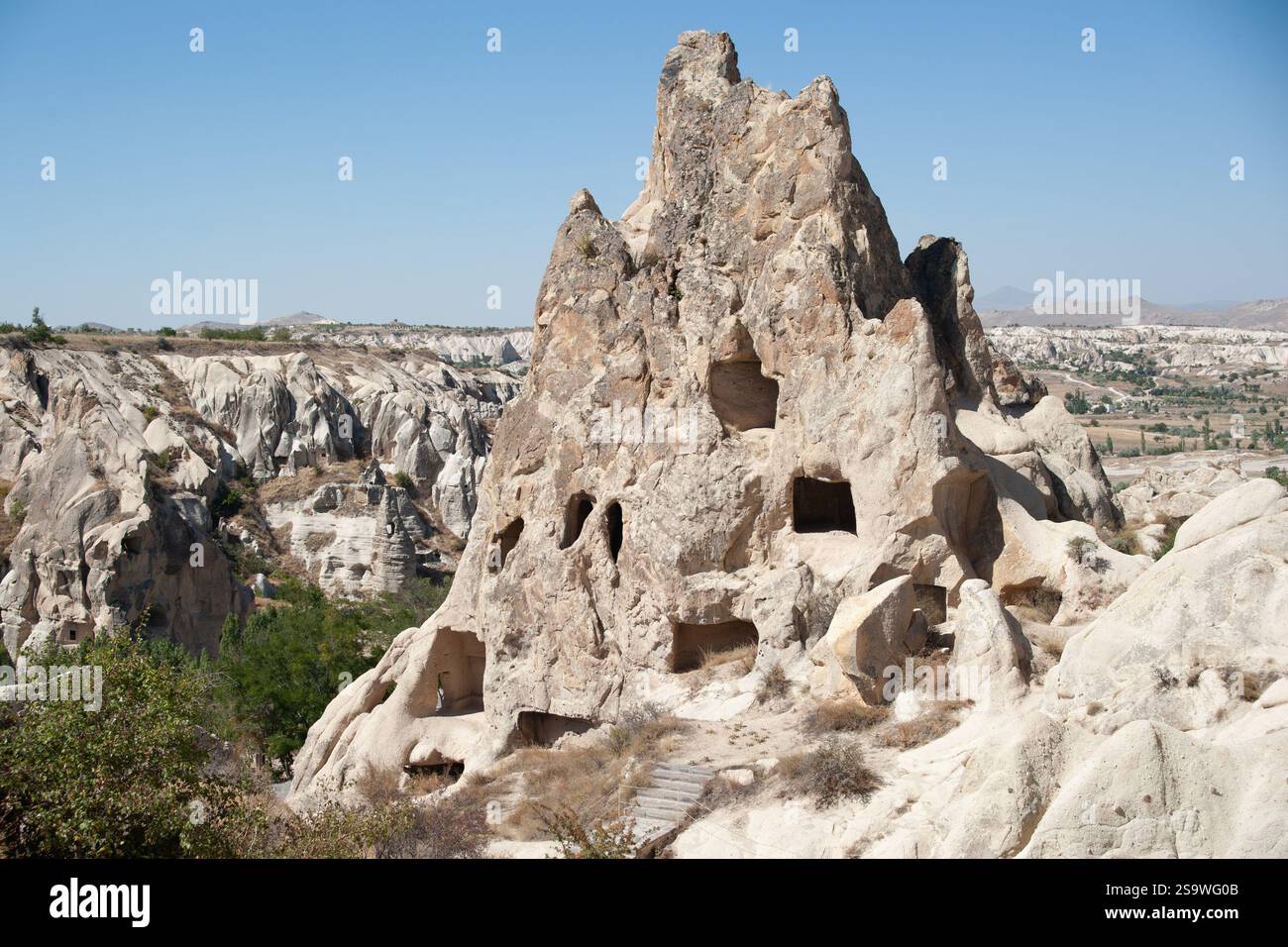 Cappadocia Rock Formations with Ancient Cave Homes Stock Photo - Alamy